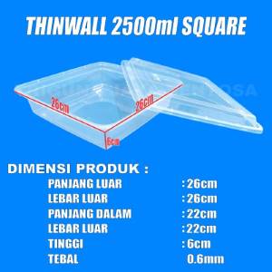 thinwall sq 2500ml dus 50pcs besar tebal victory